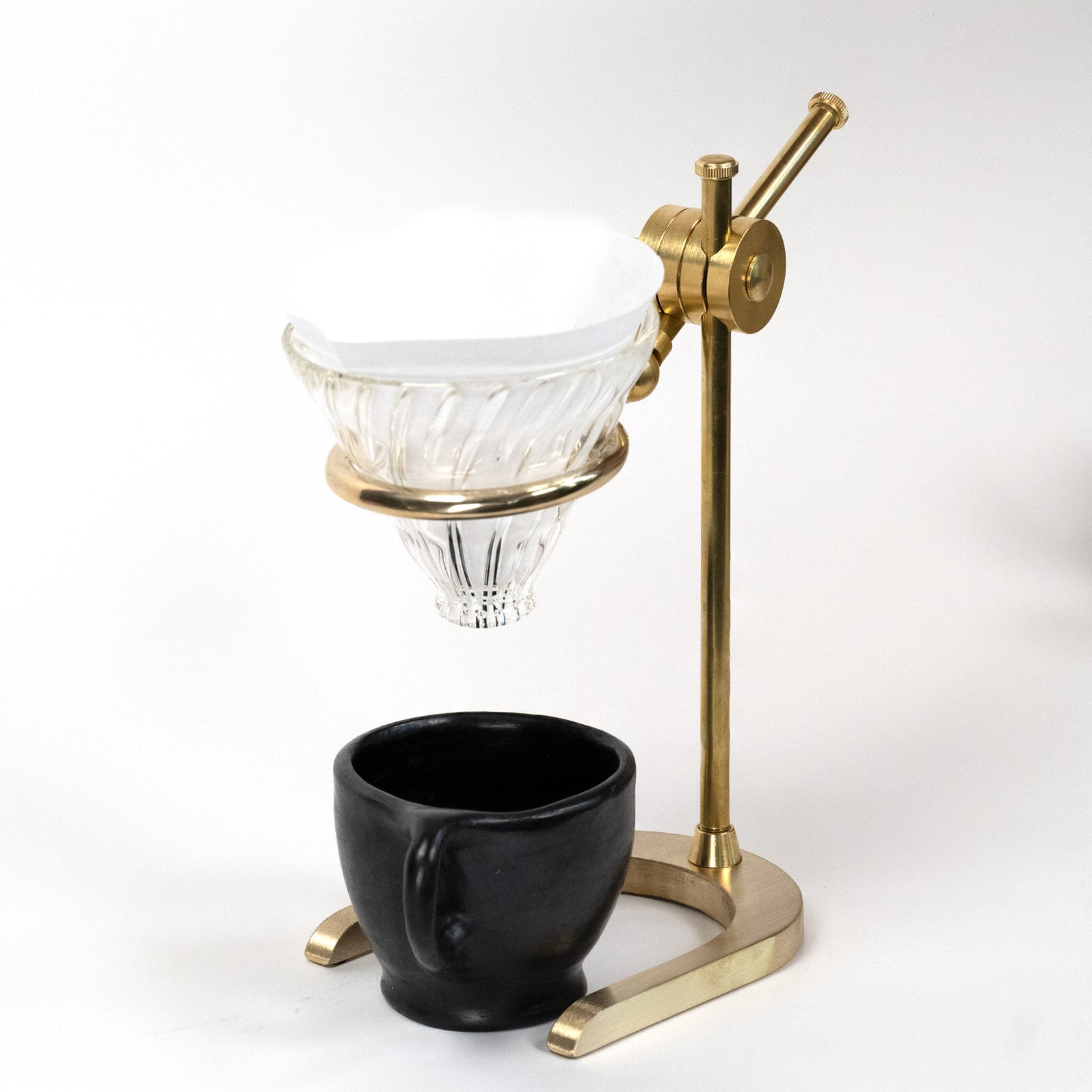 Victorian Era-Inspired, Adjustable Brass Pour-Over Stand with Handmade ...